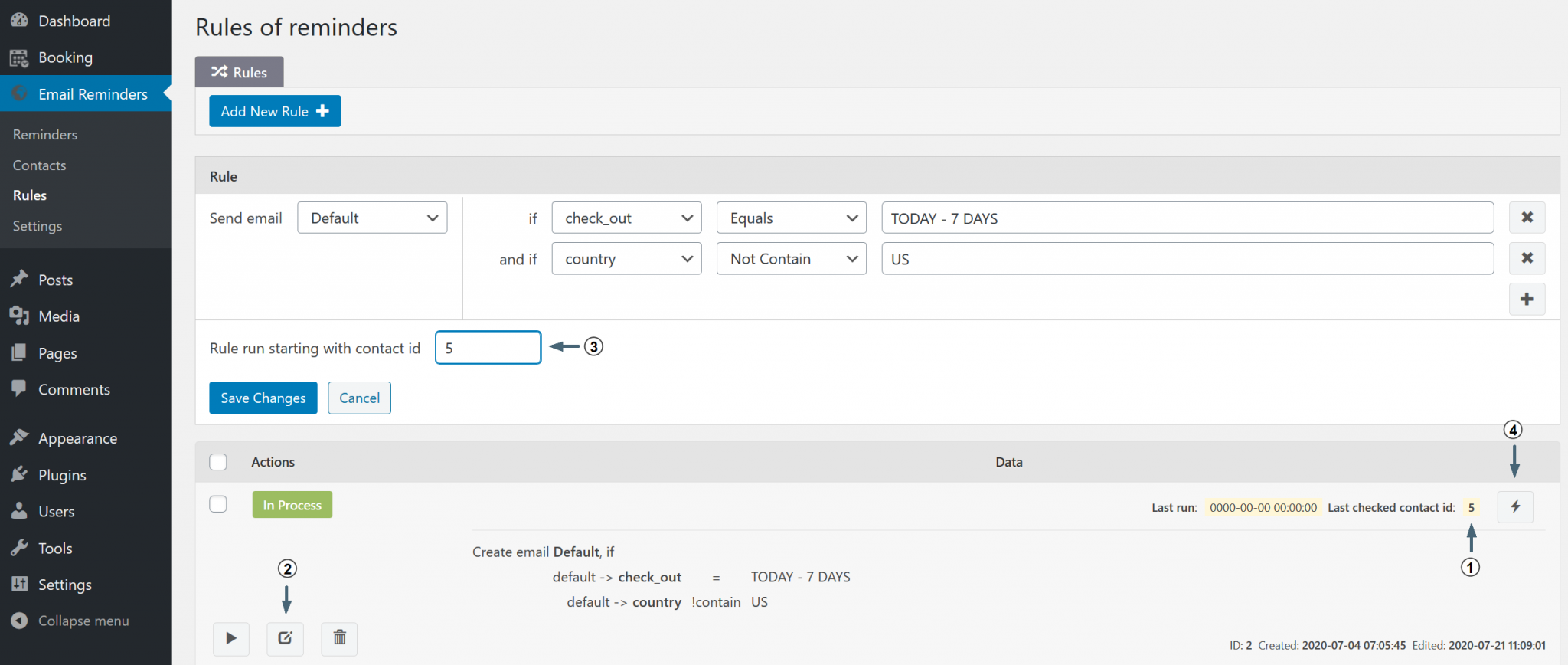 What does the “starting with contact id” field mean? | oPlugins